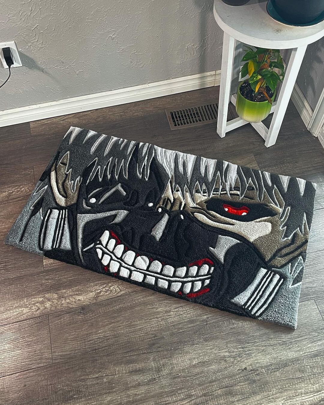 Kaneki From Tokyo Ghoul Rug Hand-tufted 100% Wool Handmade Area Rug ...