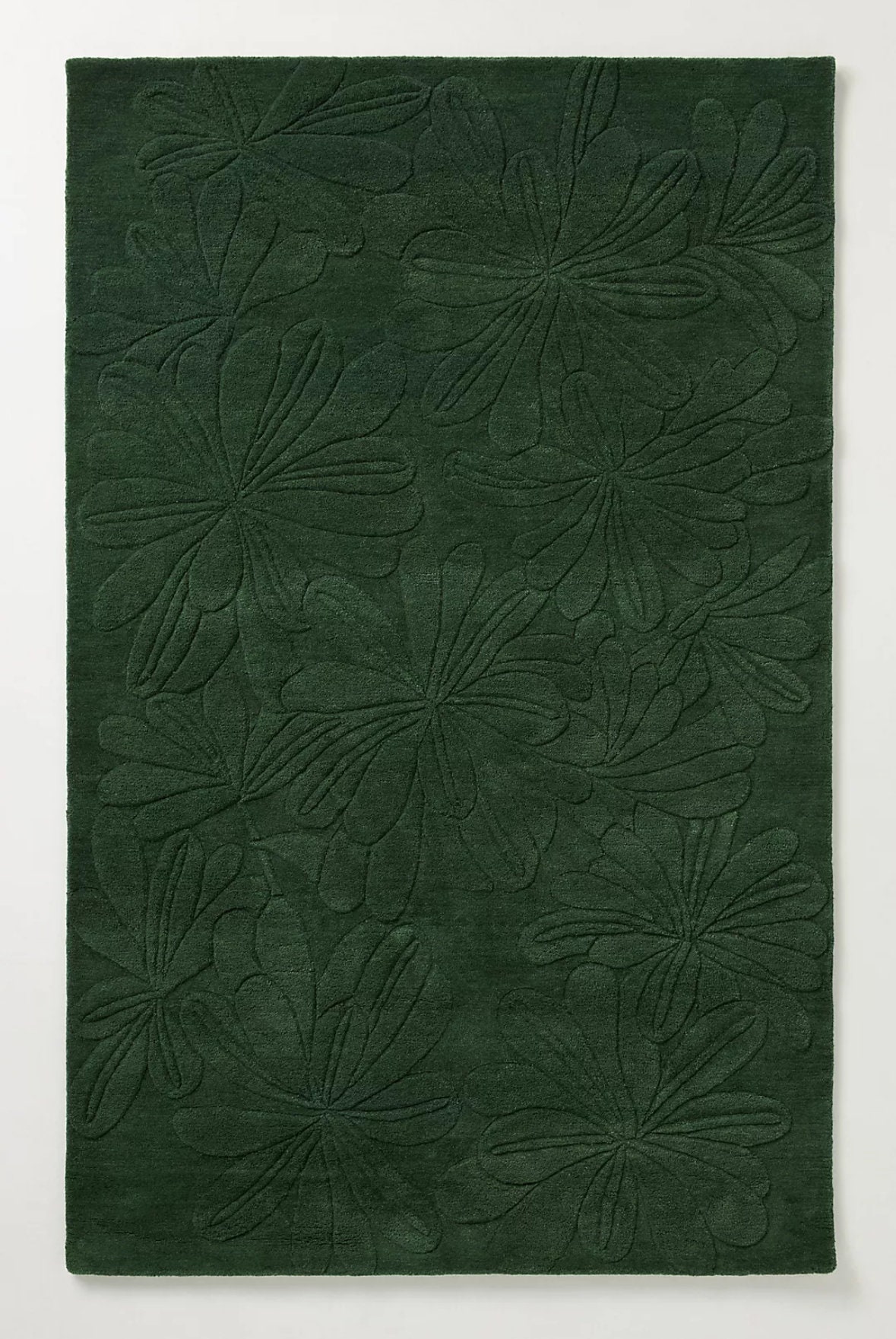 Greenish Floral Rug Hand-tufted 100% Wool Handmade Area Rug Carpet for ...