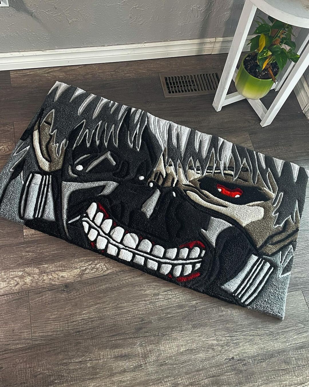 Kaneki From Tokyo Ghoul Rug Hand-tufted 100% Wool Handmade Area Rug ...