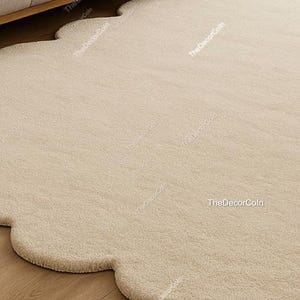 White Scallop Rug ,hand Tufted Carpet, Rugs for Living Room,handmade ...