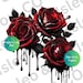 Dripping Black and Red Roses Collection Digital | Digital Download PNG ...