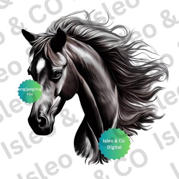 Horse With Mane Svg - Etsy