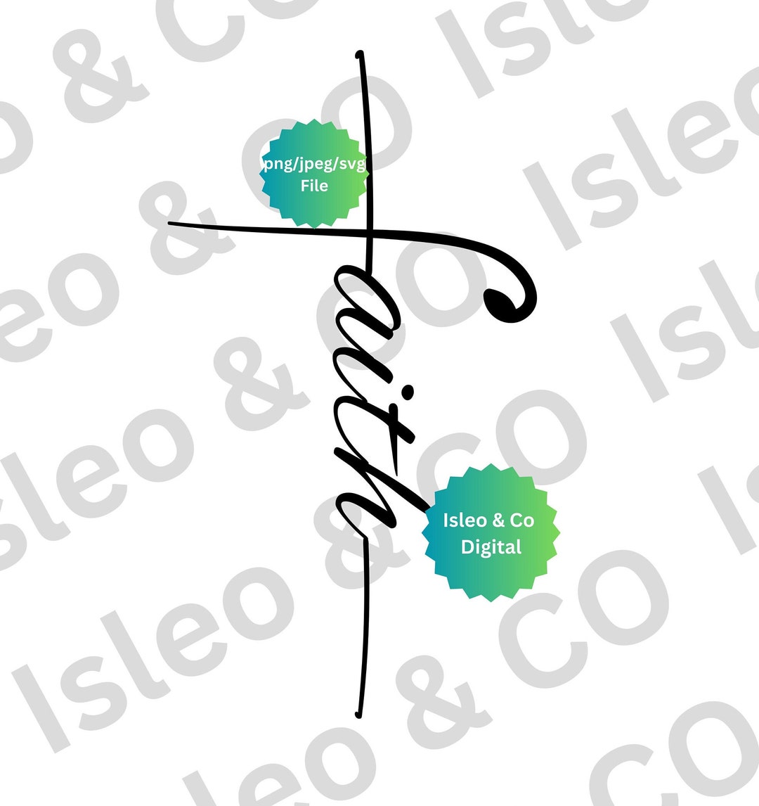 Faithful Cross: Instant Download Vertical Cross With Faith Typography ...