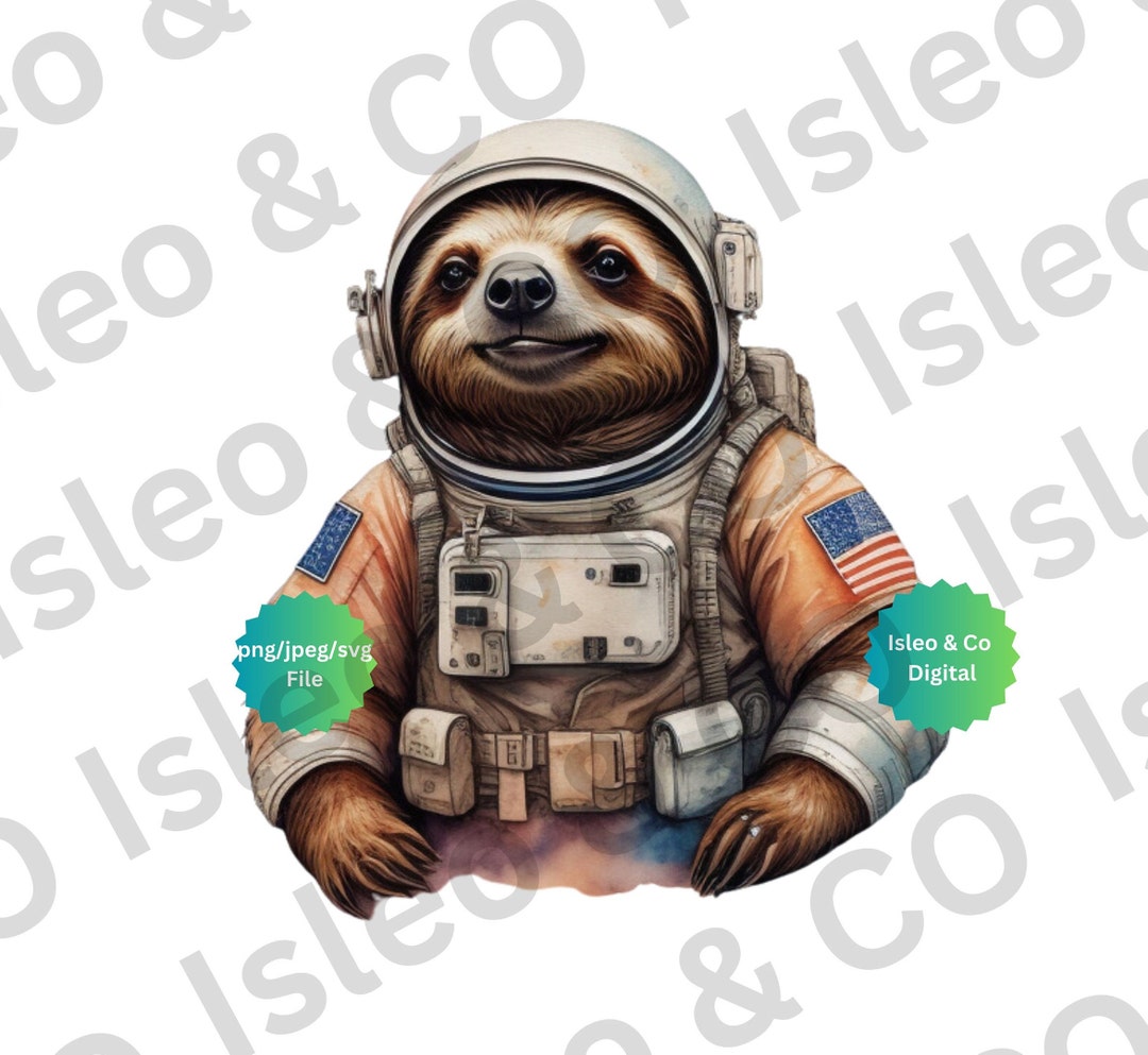 Cosmic Sloth Adventure: Instant Download Digital Adorable Sloth in ...
