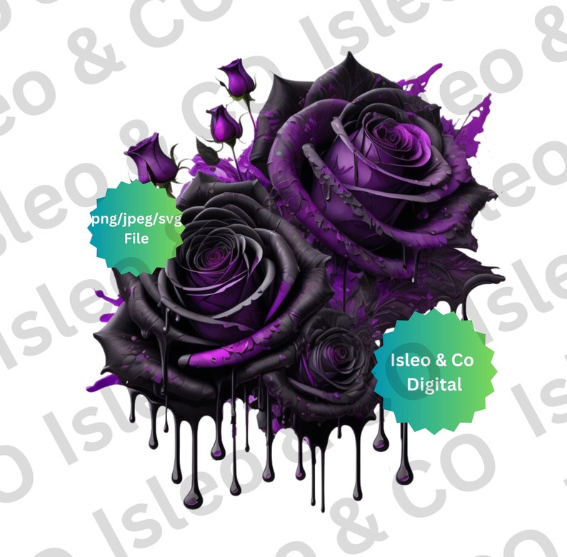 Enigmatic Elegance Instant Download Digital Art, Purple and Black ...