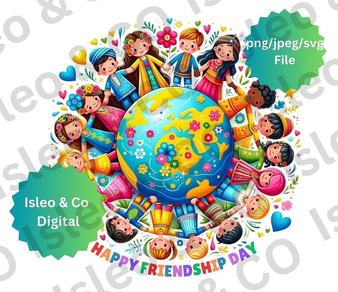 International Friendship Day Digital Art – Multicultural Children ...