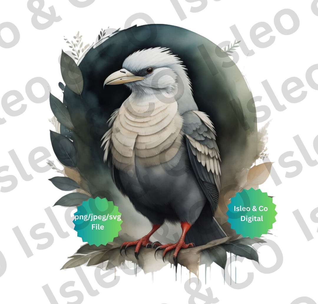 Kagu's Elegance: Instant Download Watercolor Kagu Bird Design ...