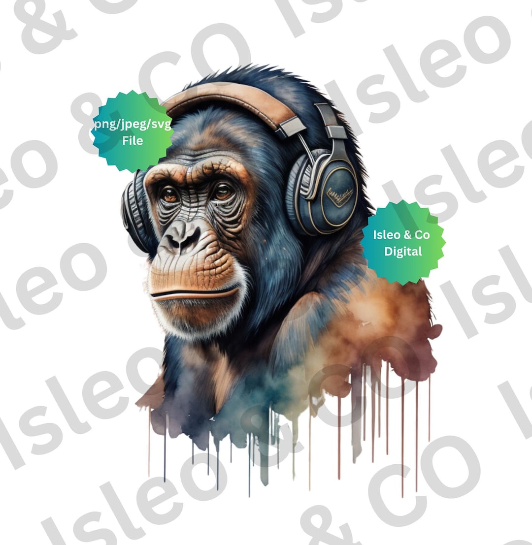 Groovy Monkey Vibes: Instant Download Digital Illustration - Monkey ...