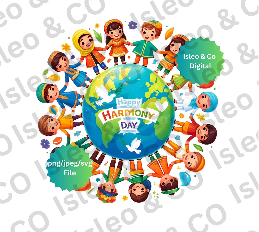 Harmony Day Digital Art - Children Around the Globe Print, Peace and ...