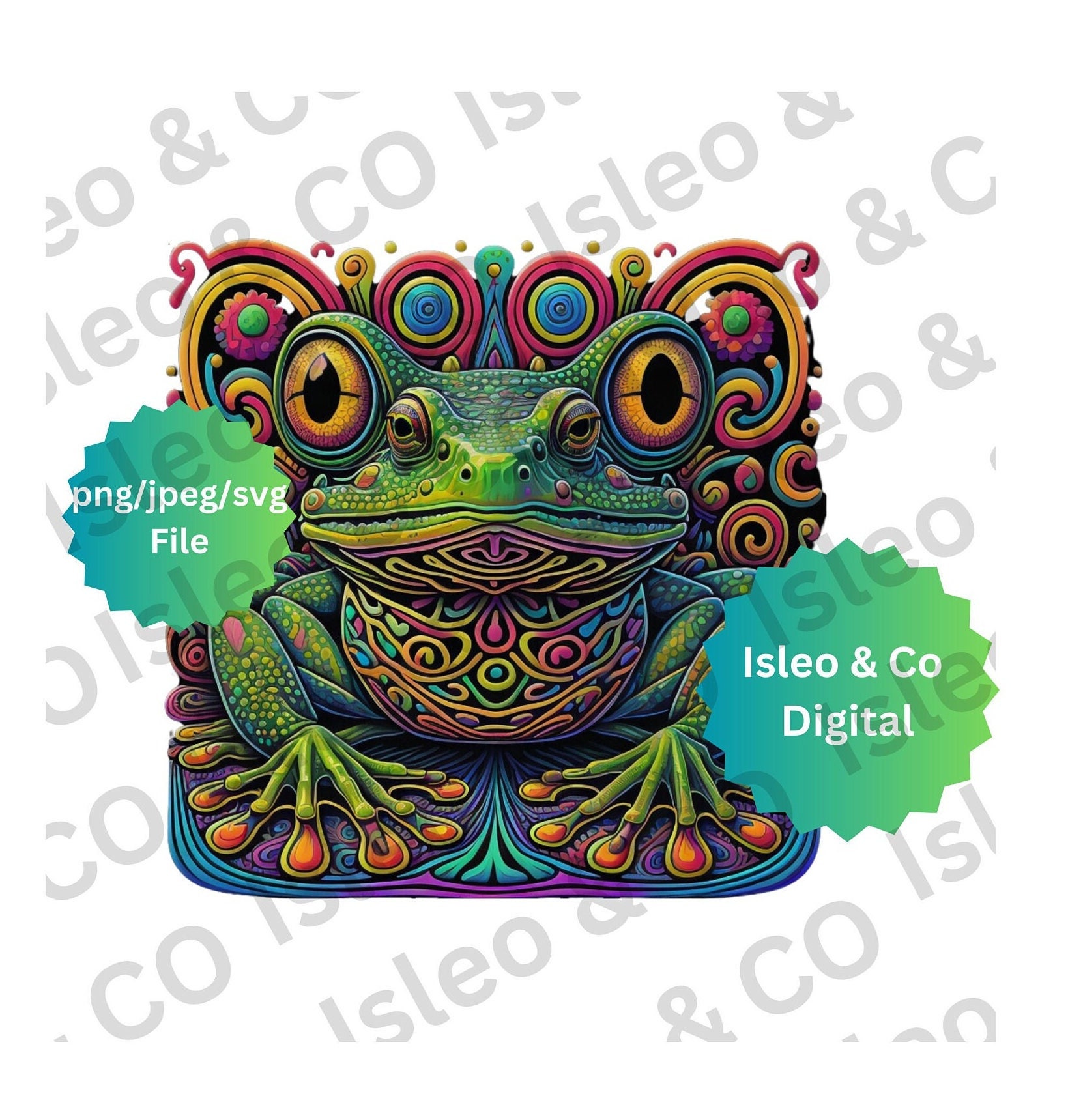 Psychedelic Frog Fusion: Instant Download Digital Art - Colorful Frog ...