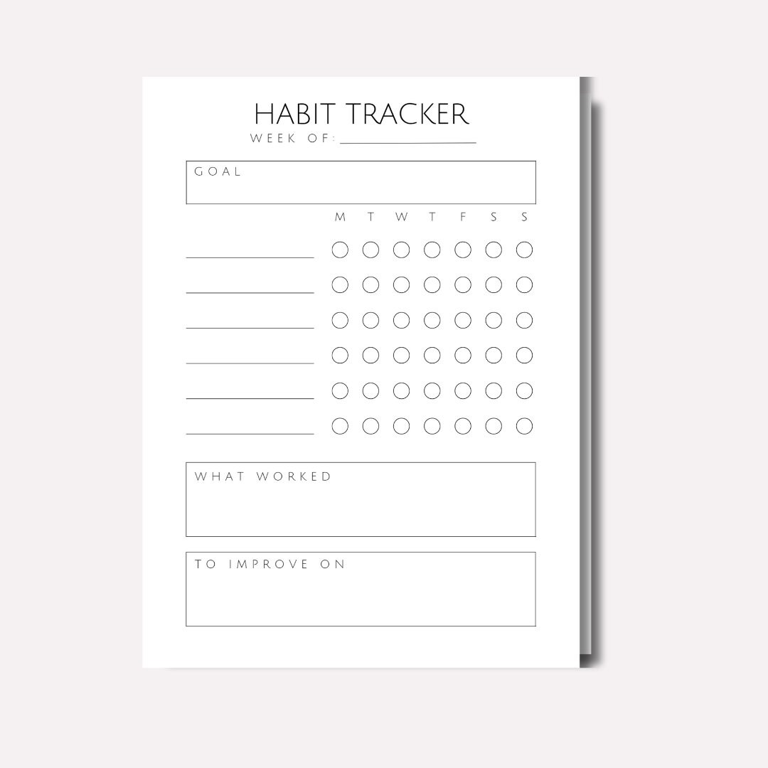 Minimalist Habit Tracker Printable - Etsy