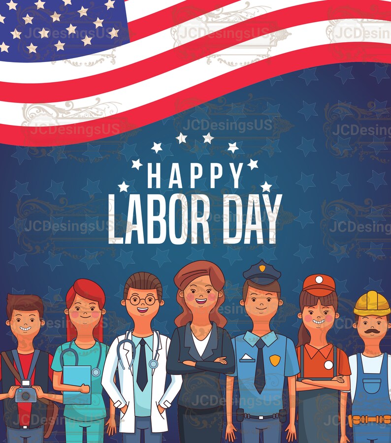Labor Day 8 Digital Posters PNG Let's Celebrate - Etsy