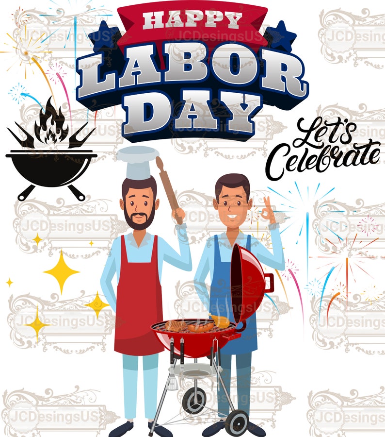 Labor Day 8 Digital Posters PNG Let's Celebrate - Etsy