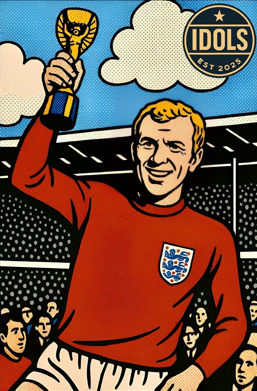 Retro Pop Art England Football Bobby Moore – Vintage Comic Style Poster ...