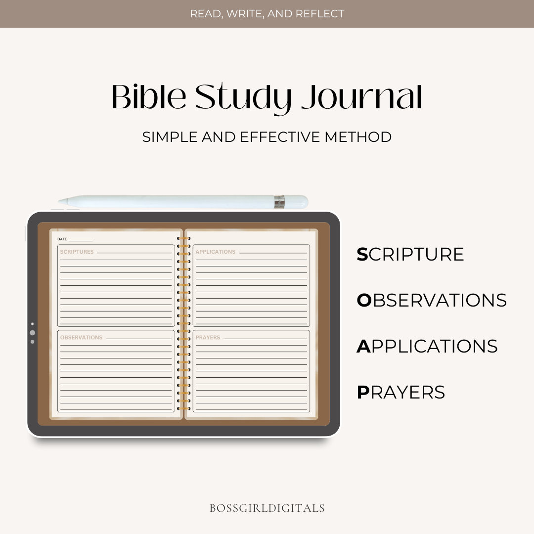Digital Bible Study | Digital Bible Template | Bible Summary | SOAP ...