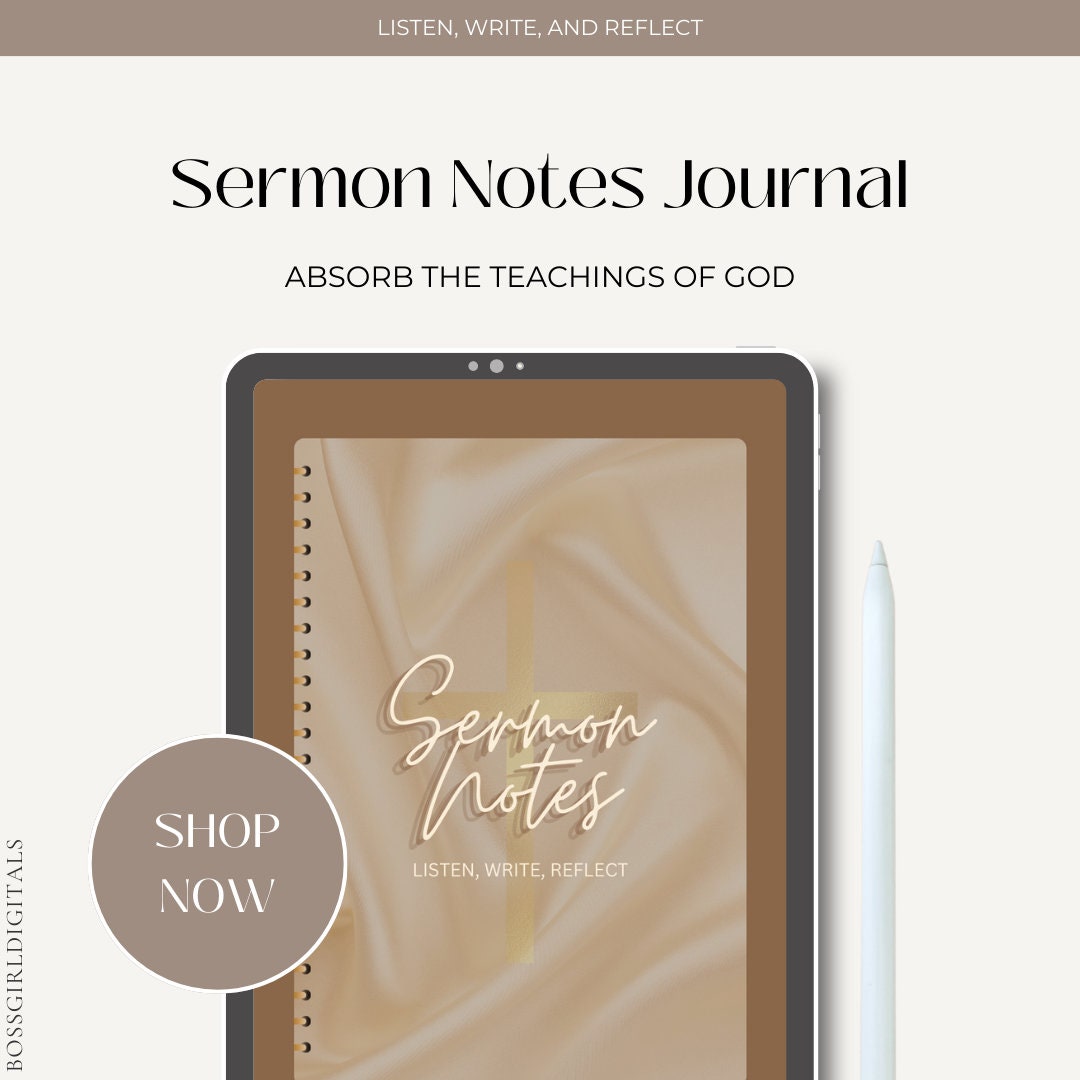 Digital Sermon Notes Journal, Church Notes Journal for Ipad, Sermon ...