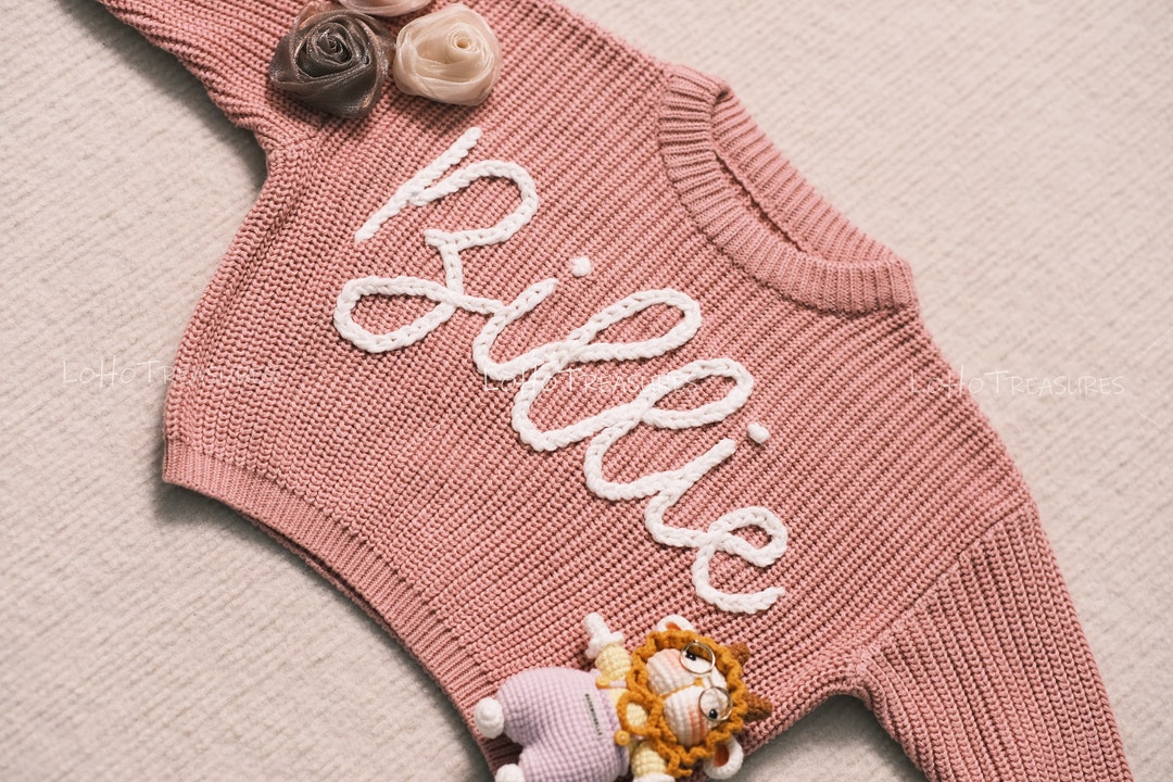 Personalized Baby Sweater: Hand-embroidered Name, Custom Design - Etsy