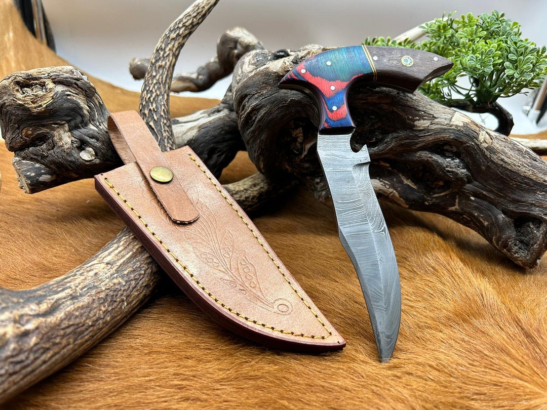 Very Pretty Push Tracker Damascus Blade 256 Layers and Rosewood Handle ...