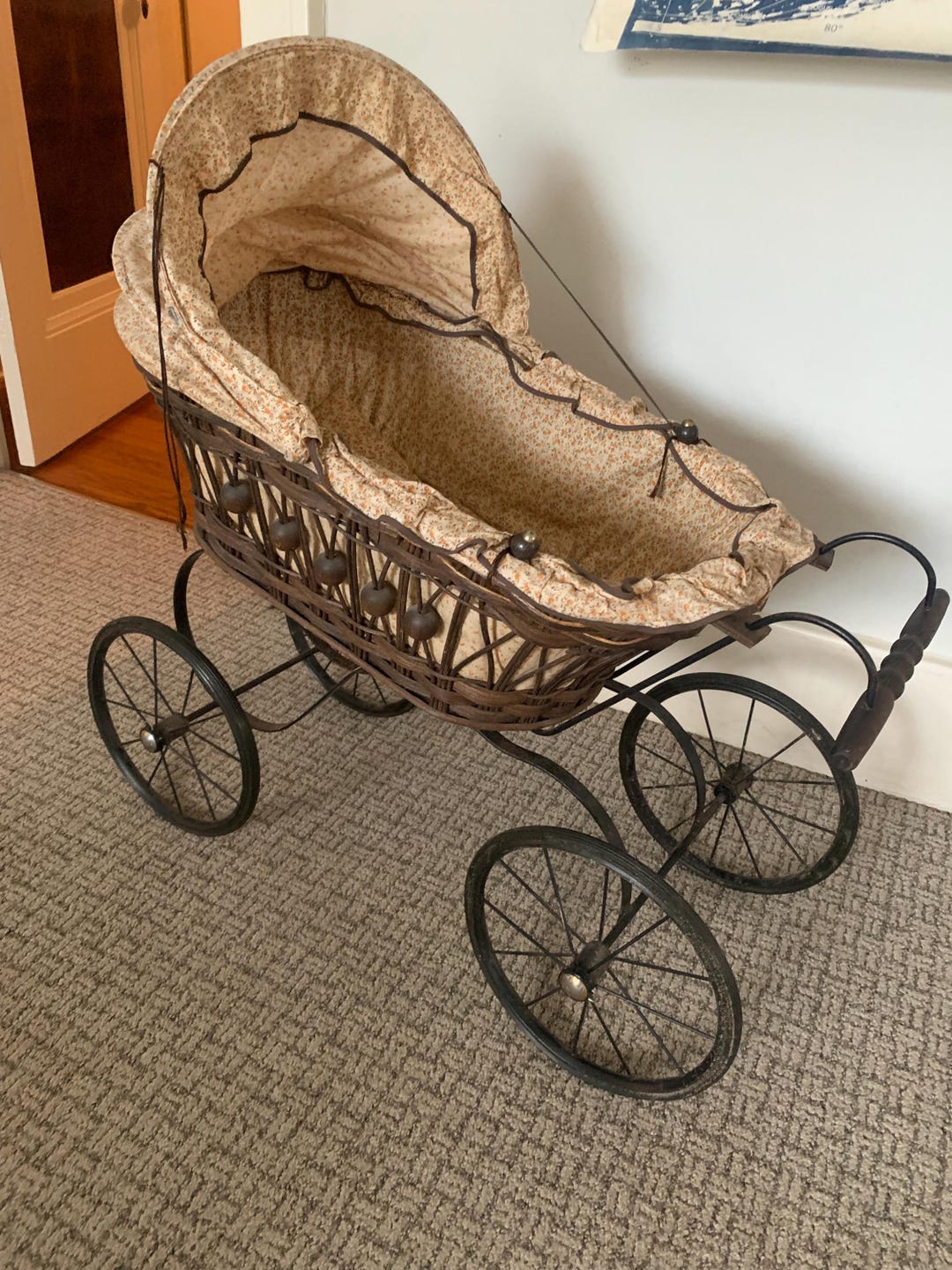 Victorian Antique 1880s Baby Doll Carriage Stroller Wicker. - Etsy