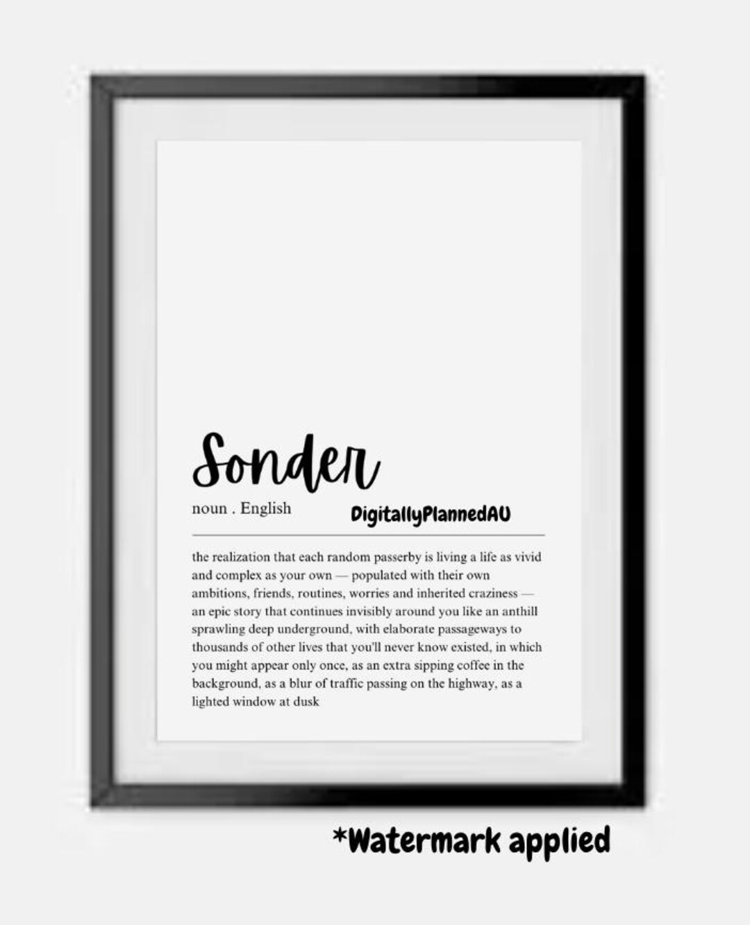 Sonder Definition Wall Art - Etsy