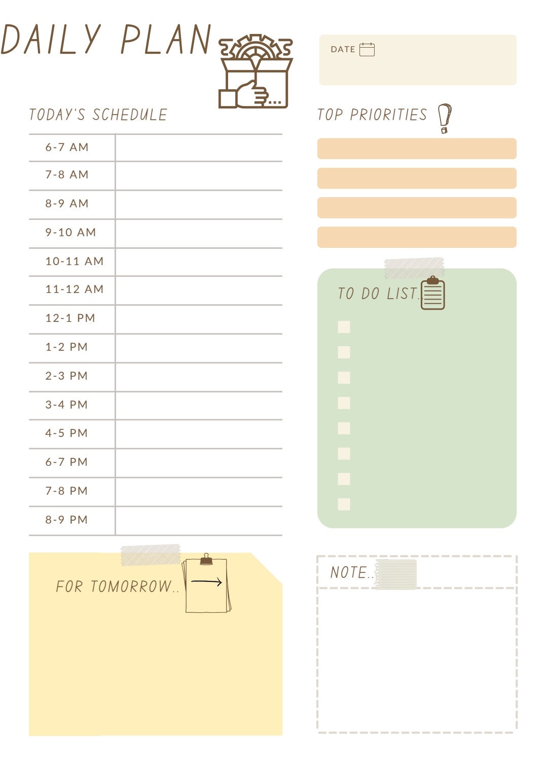 Daily Plannerprintable - Etsy