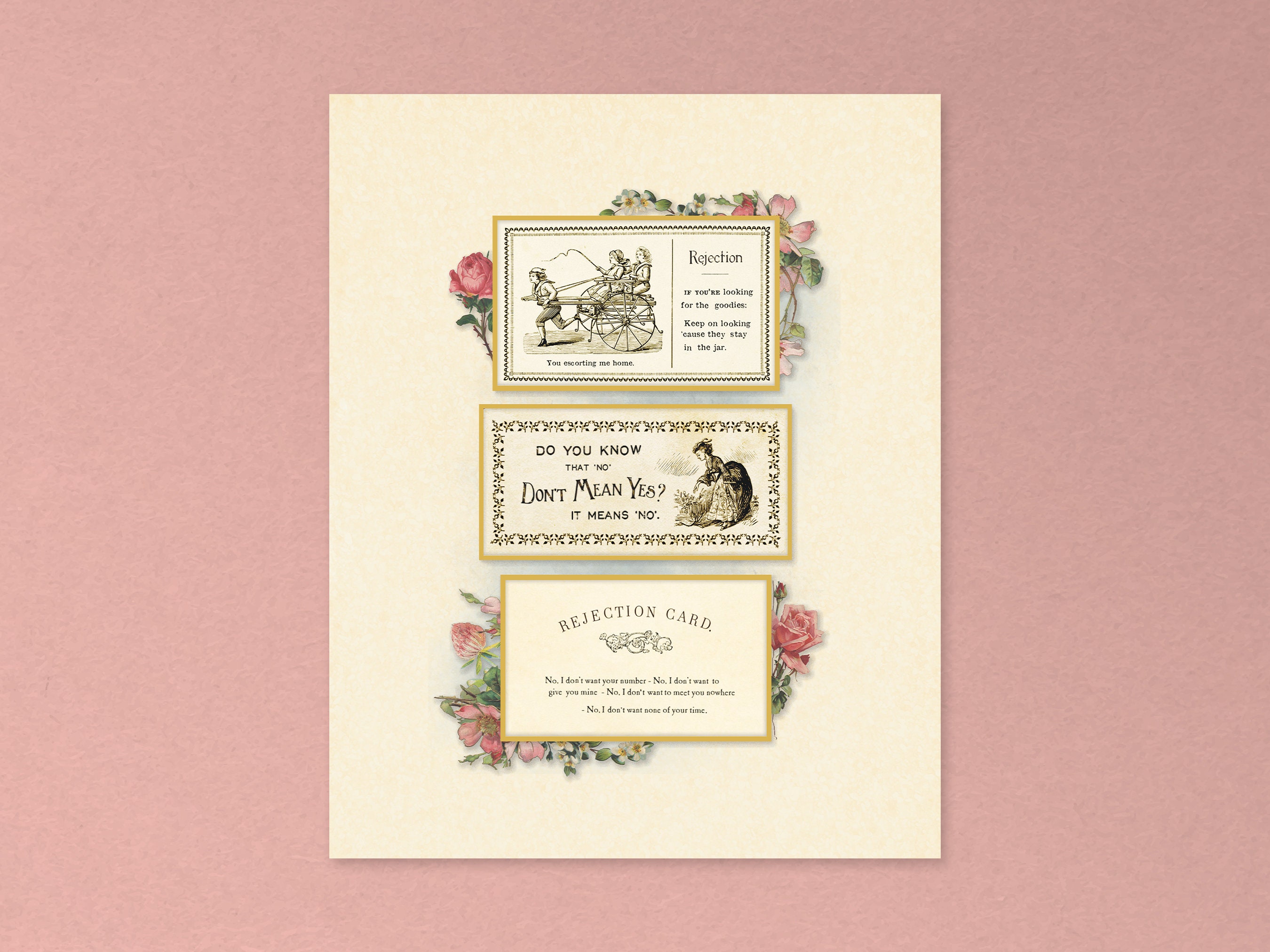 Rejection Cards Vintage Inspired Art Print Pussycat Dolls Ciara TLC ...