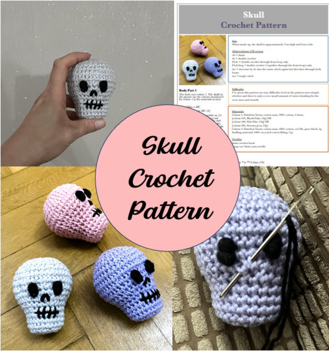 Skull Crochet Pattern - Etsy