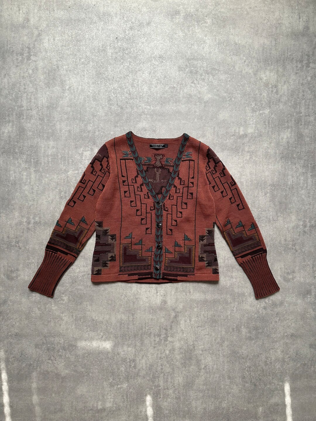 Peruvian Connection Womens Cardigan Knit Sweater coogi Style Size M ...