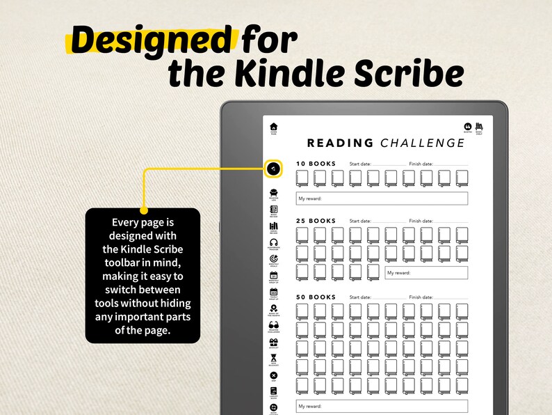 Kindle Scribe Reading Journal | Hyperlinked PDF Templates for Kindle ...