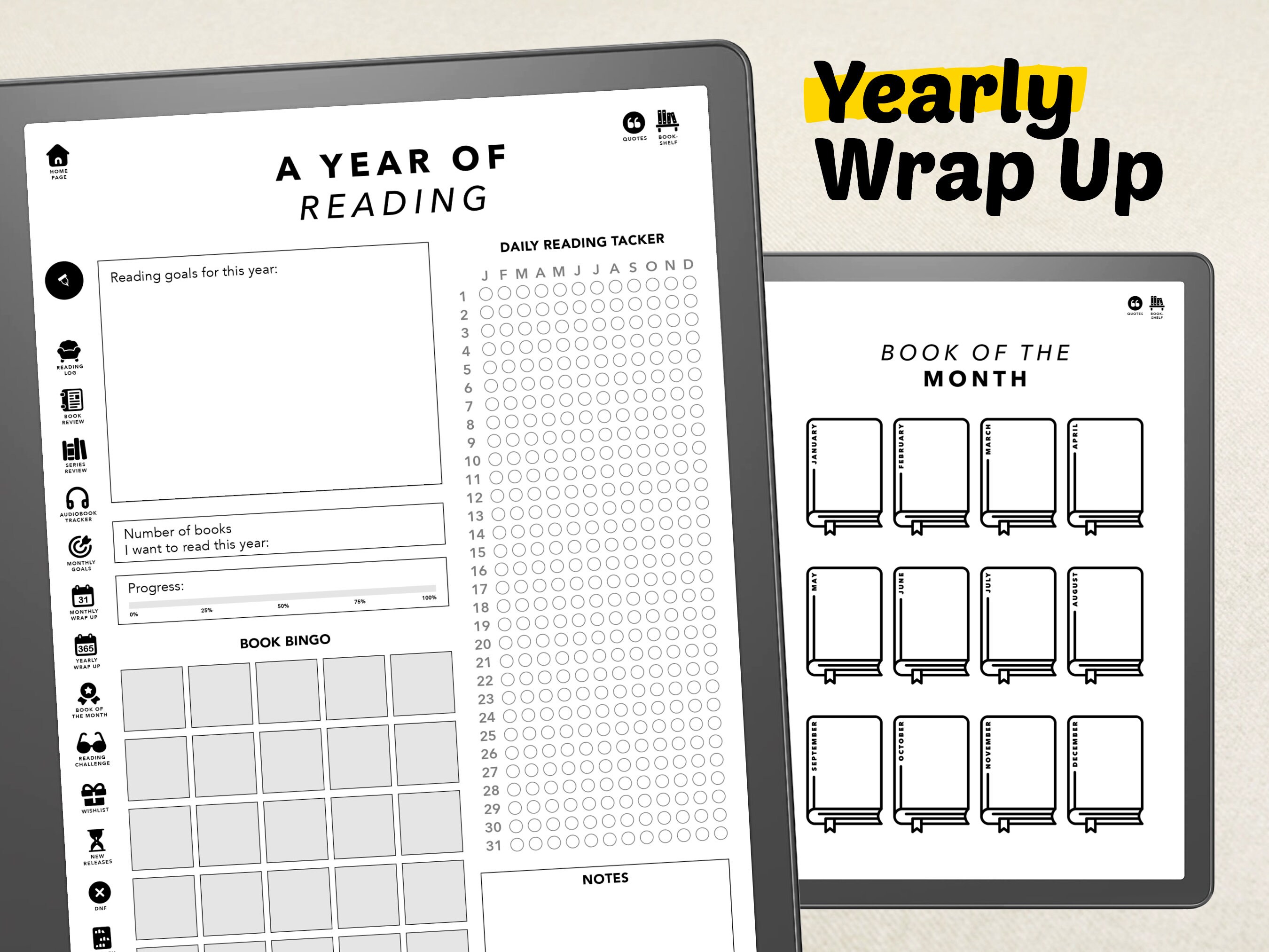 Kindle Scribe Reading Journal | Hyperlinked PDF Templates for Kindle ...
