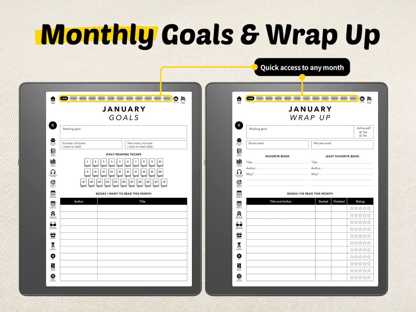 Kindle Scribe Reading Journal | Hyperlinked PDF Templates for Kindle ...