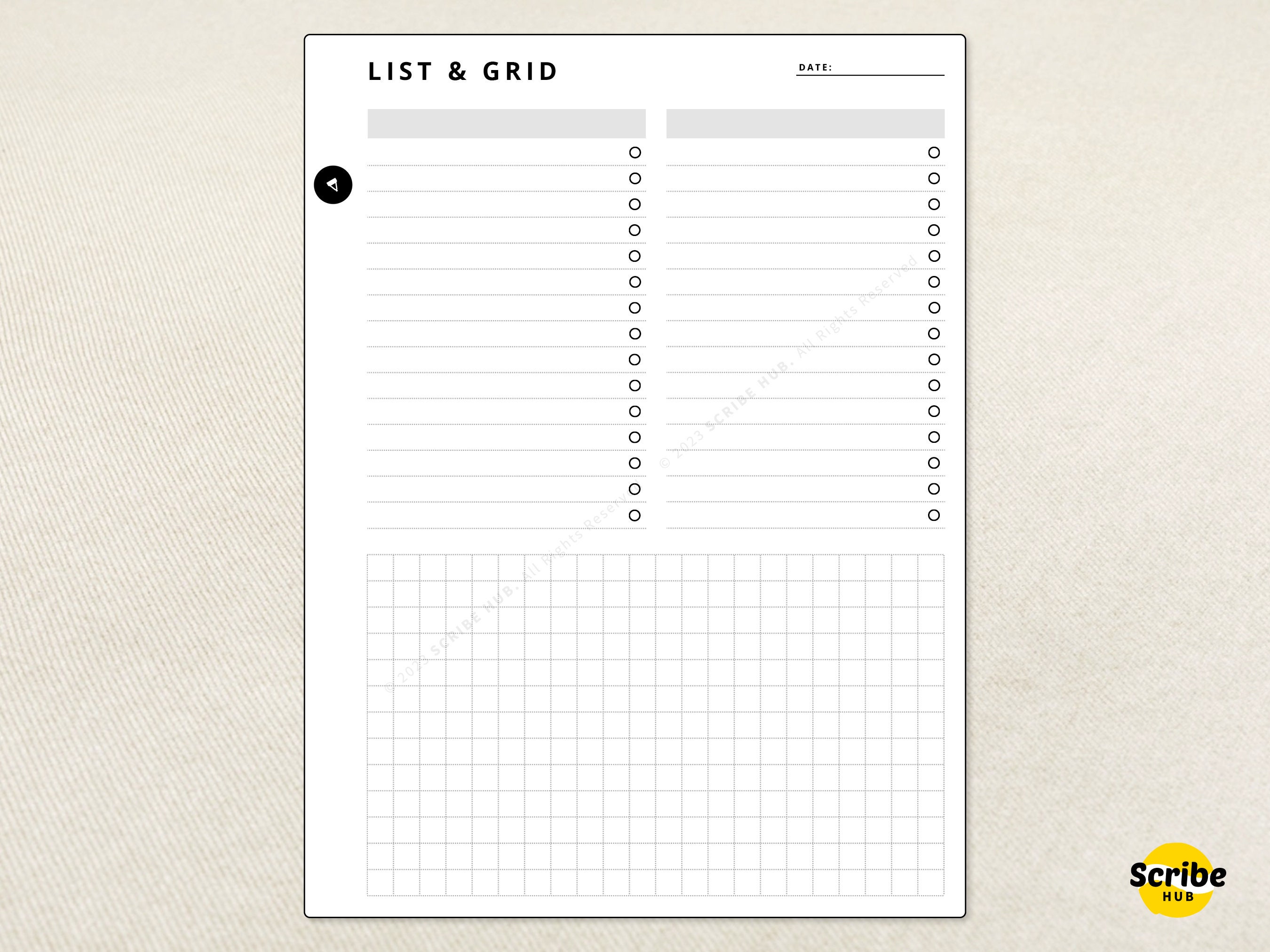 Kindle Scribe List & Grid PDF Template for Kindle Scribe E Ink Tablet ...