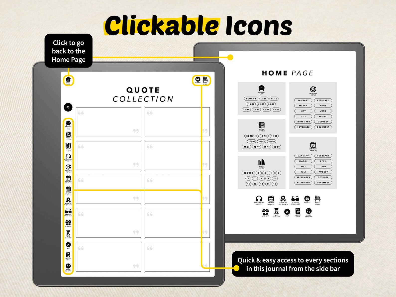 Kindle Scribe Reading Journal | Hyperlinked PDF Templates for Kindle ...