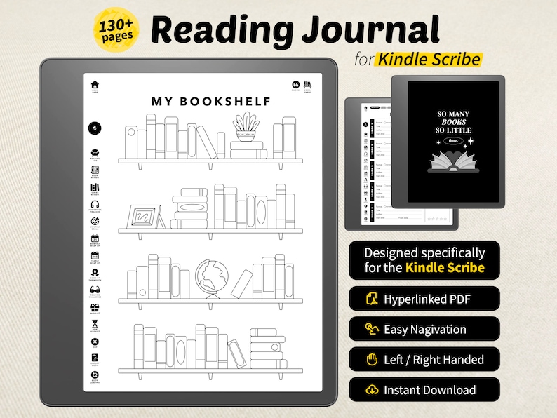 Kindle Scribe Reading Journal | Hyperlinked PDF Templates for Kindle ...