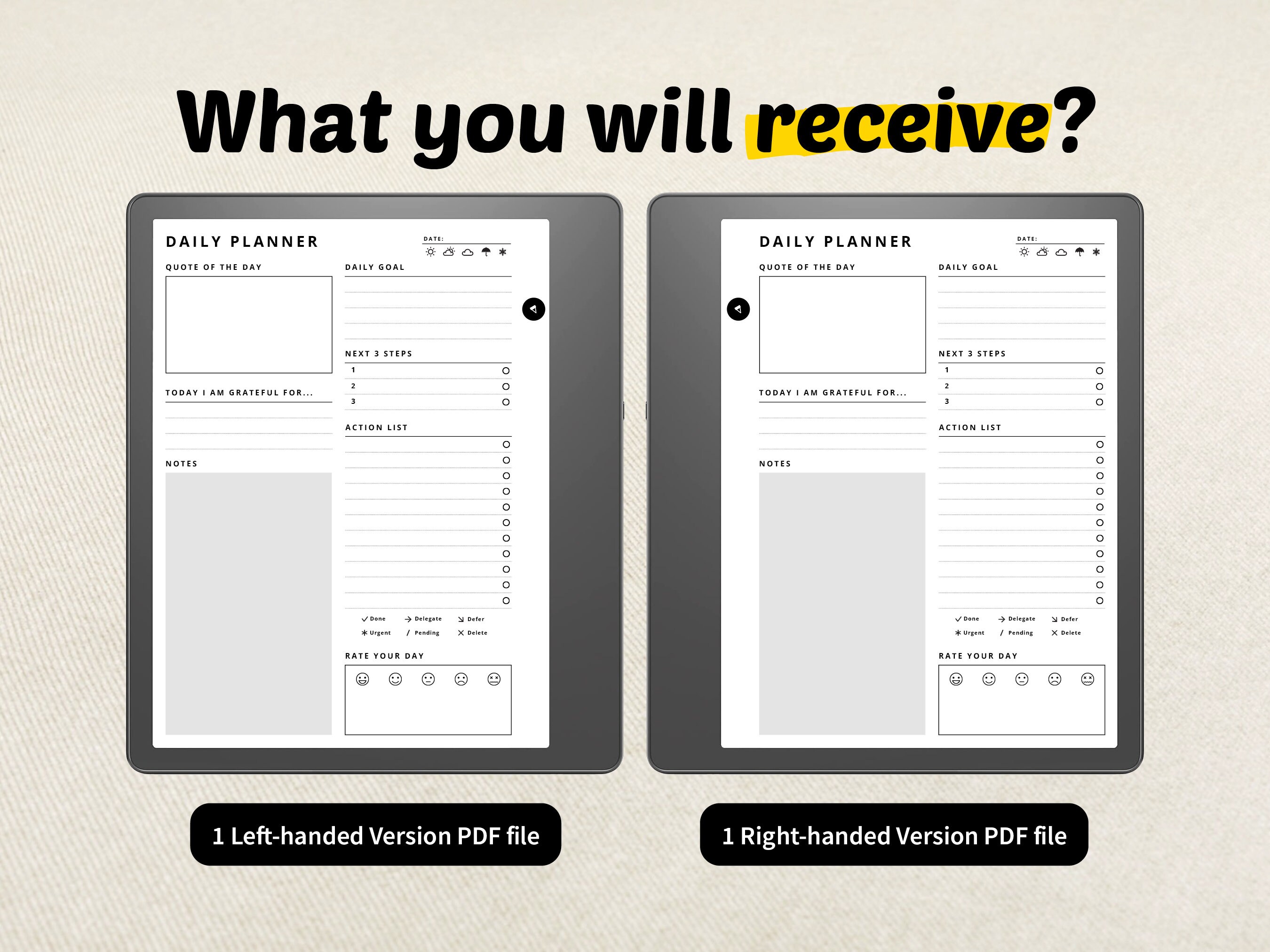 Kindle Scribe Daily Planner PDF Template for Kindle Scribe E Ink Tablet ...