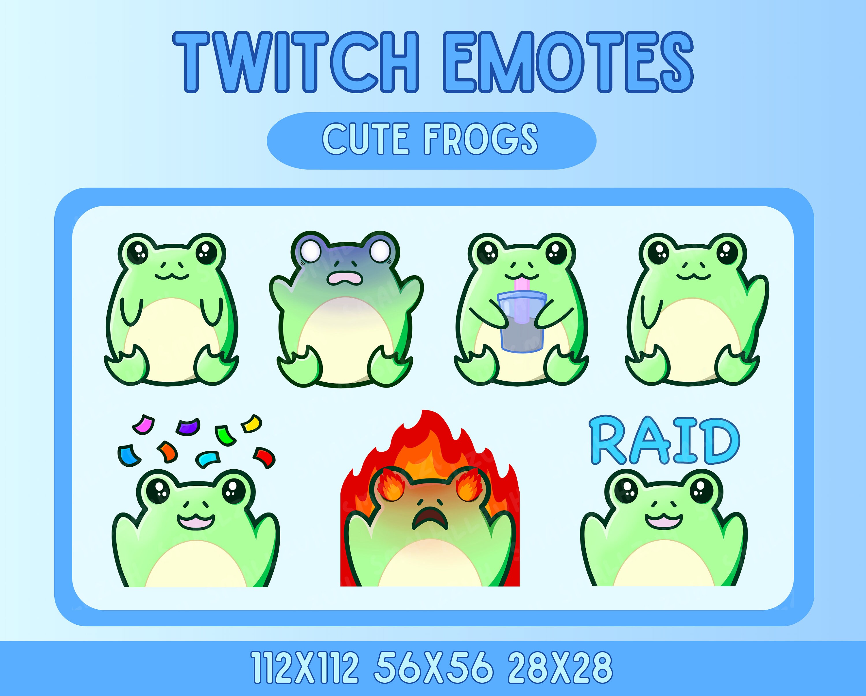 Cute Frog Animal Emotes for Twitch Youtube Discord Wave - Etsy Canada