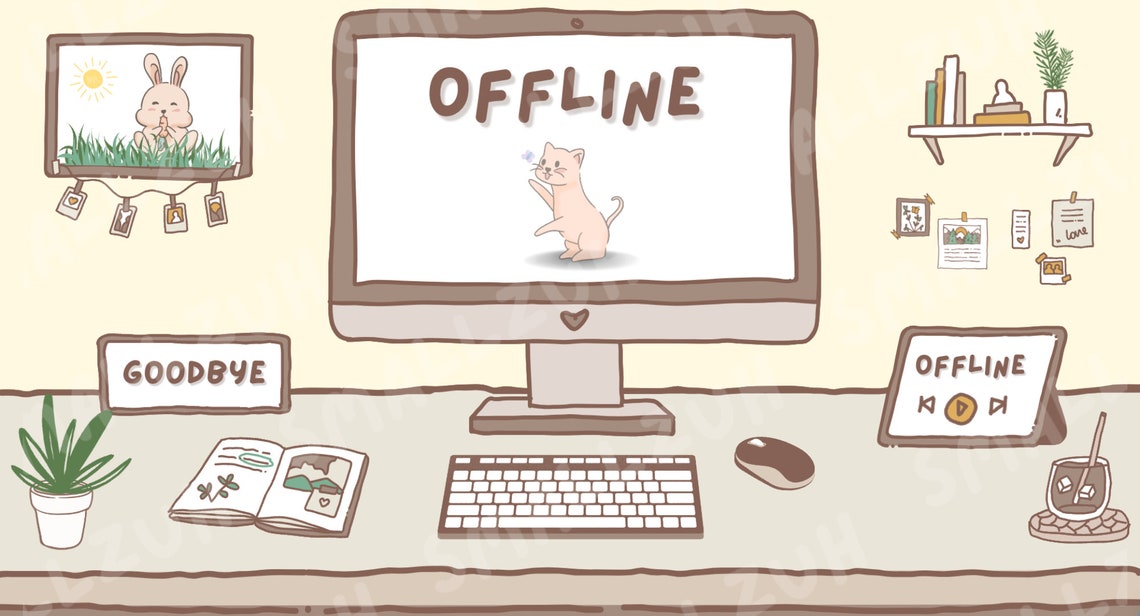 Cute & Cozy Animated Lofi Gaming Room Twitch Overlay Starting Soon ...
