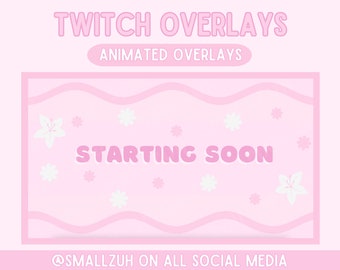 ANIMATED Cherry Blossom Screen Gaming Twitch Overlays and Scenes Stream Starting Soon, Be Right ...