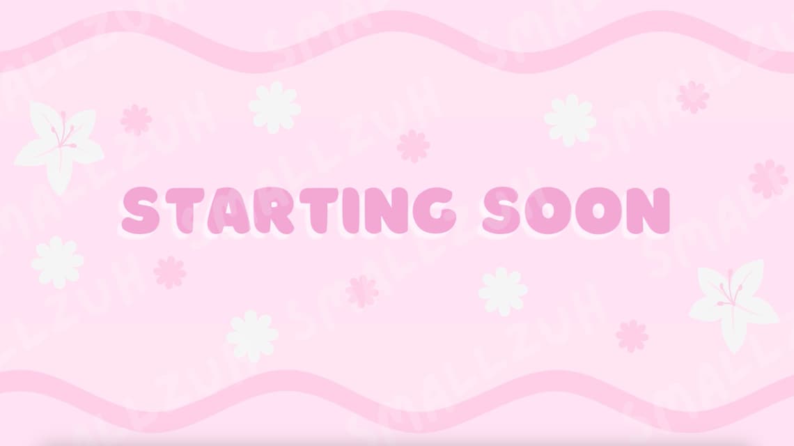 Pink Flowered Animated Twitch Overlays Starting Soon, Be Right Back ...