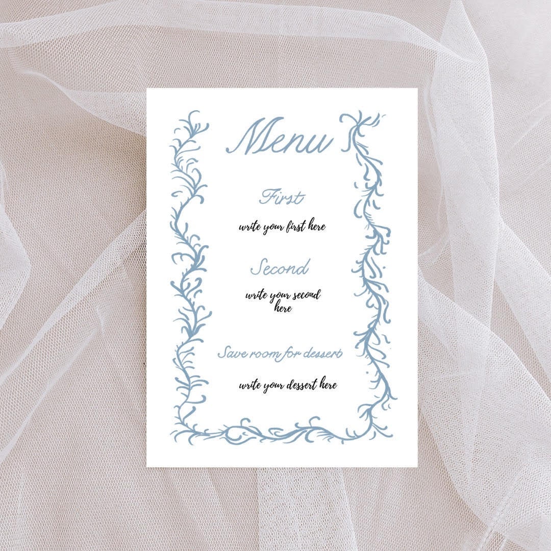 Invitation Cards Food Menus Drink Menus RSVP Gift Card - Etsy UK