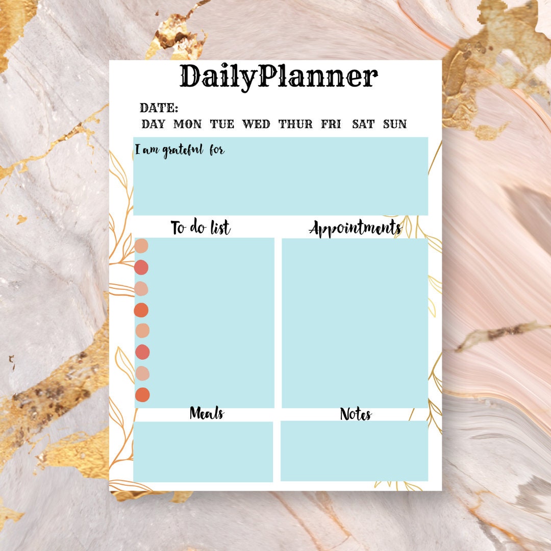 Daily Planner, Instant Download, Printable Planner, Minimal ...