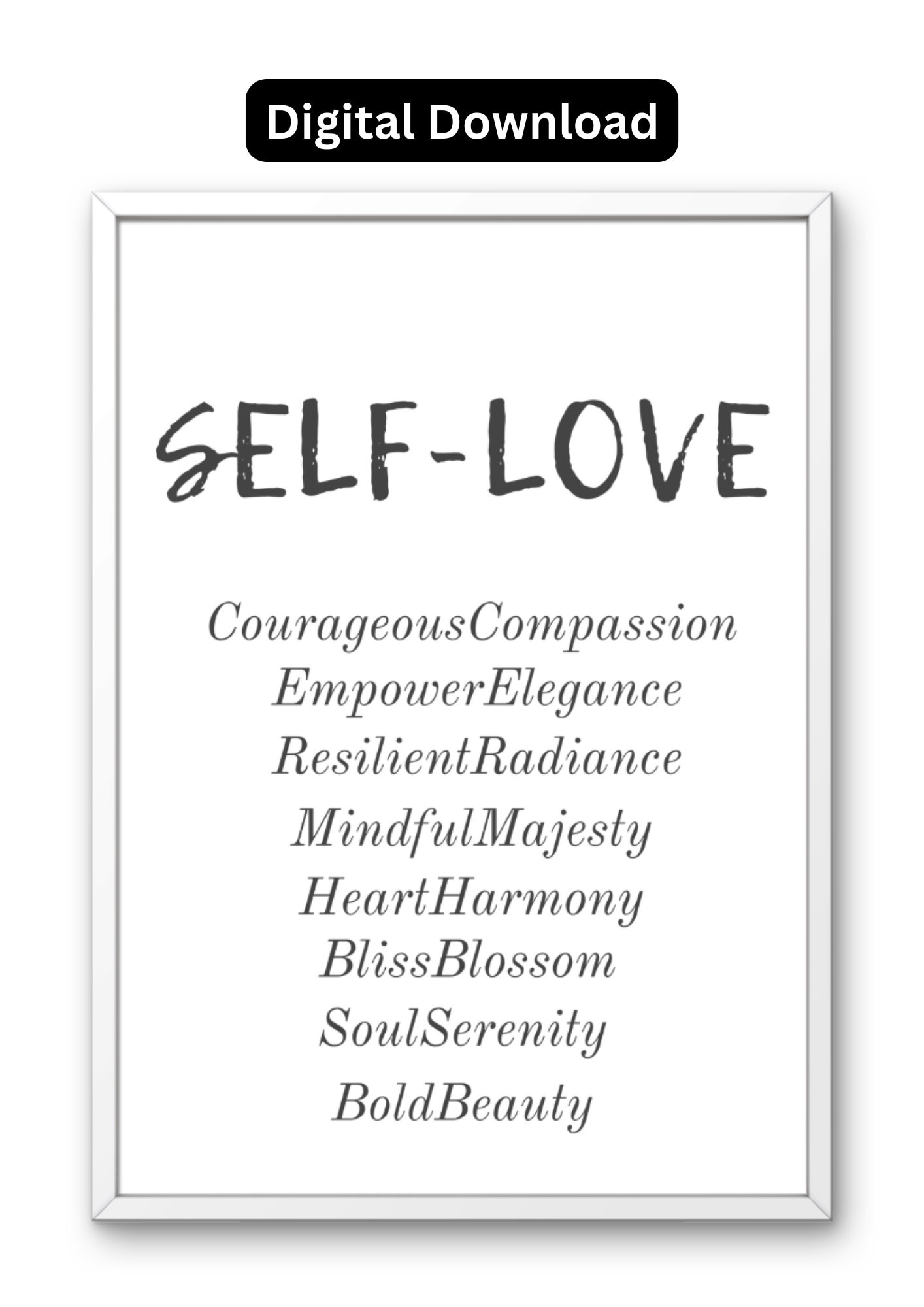 Self-love Printable Wall Art PDF and PNG - Etsy