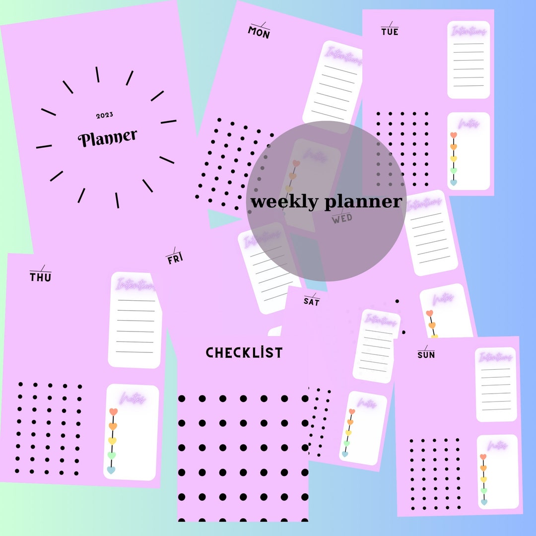 Weekly Digital Planner, Printable Weekly Planner, Weekly Organizer ...