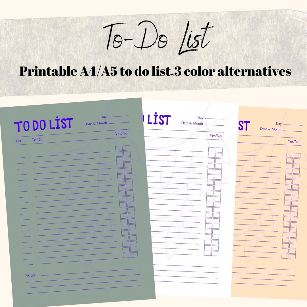 Minimal to Do List Printable, PDF Planner Checklist, Shopping List ...