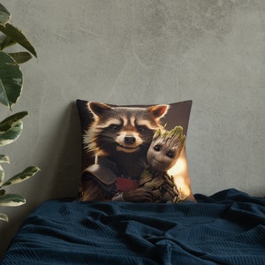 Rocket Holding Baby Groot Premium Pillow Guardians of the Galaxy ...