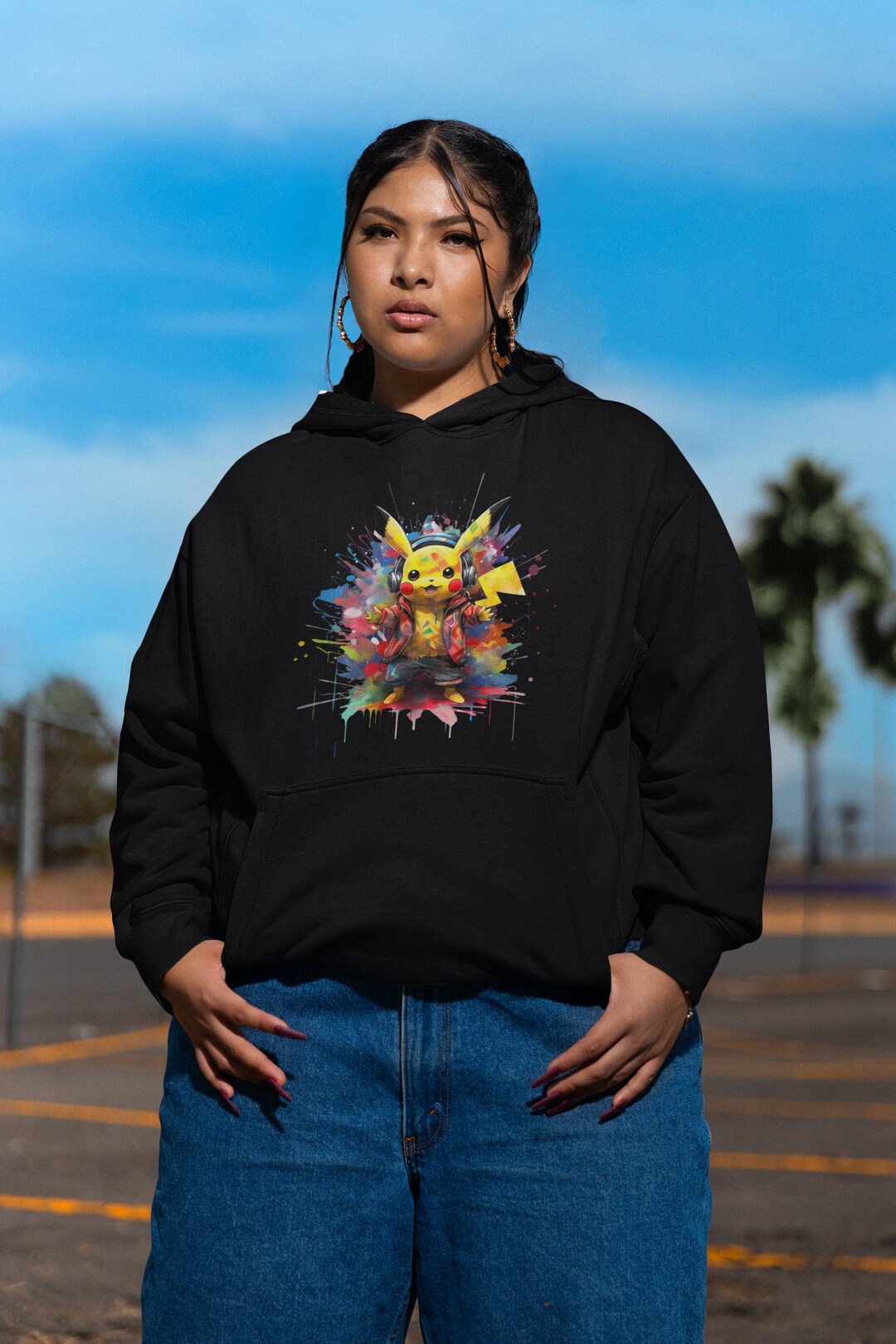 Eduardo Kobra Style Pikachu Hoodie Urban Art Pokémon Sweatshirt Bold ...