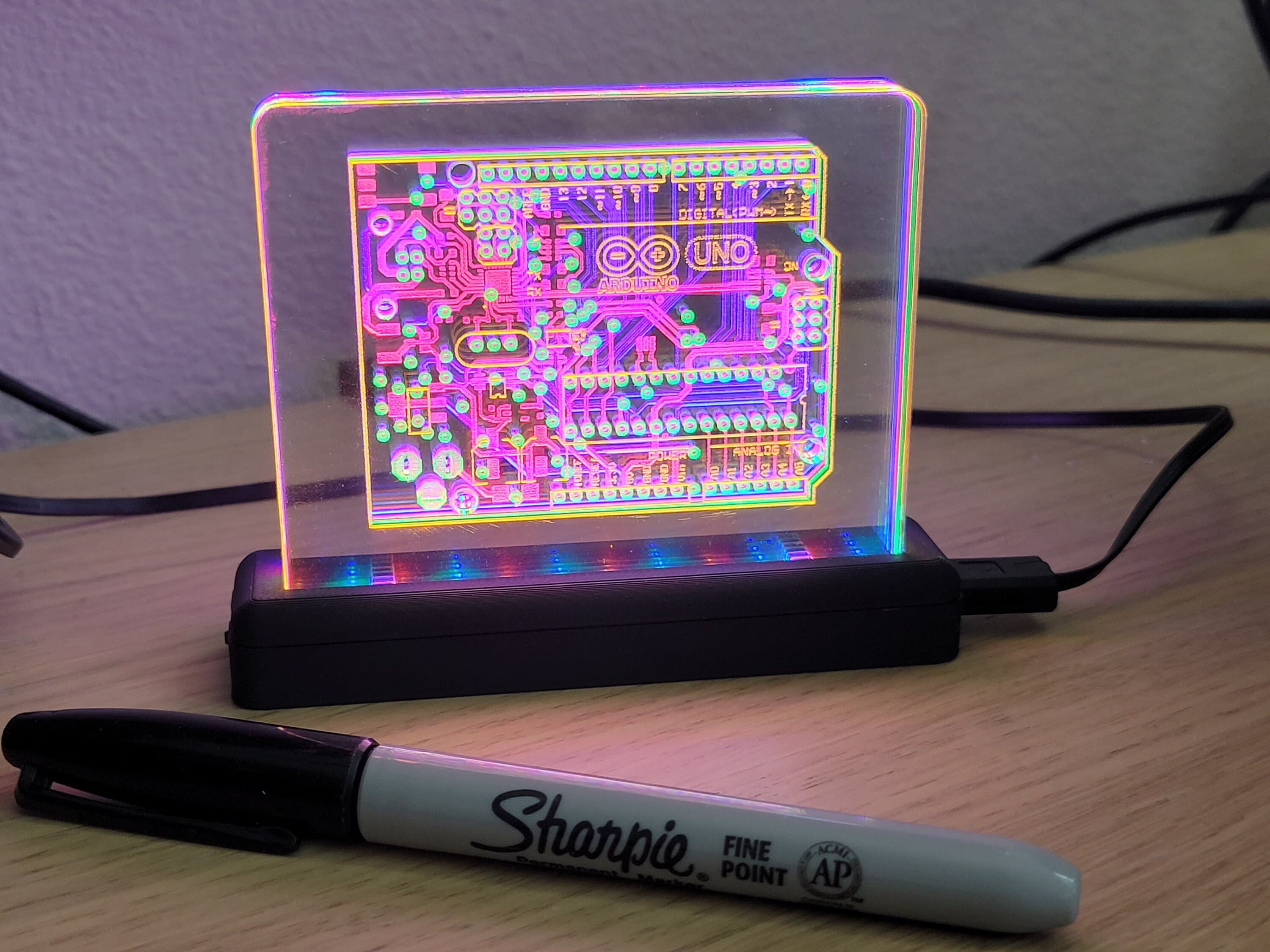 Arduino Acrylic Led Illuminated Art Piece With Patterns Plexiglass