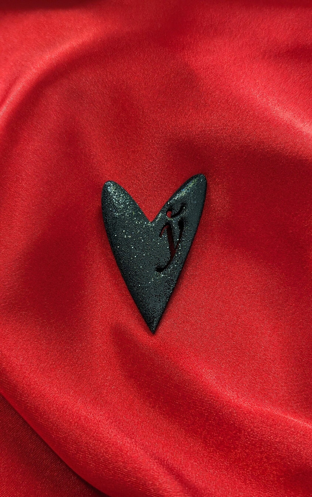 Heart of Belarus, Handmade Black Heart Brooch Pin, Valentine's Birthday ...