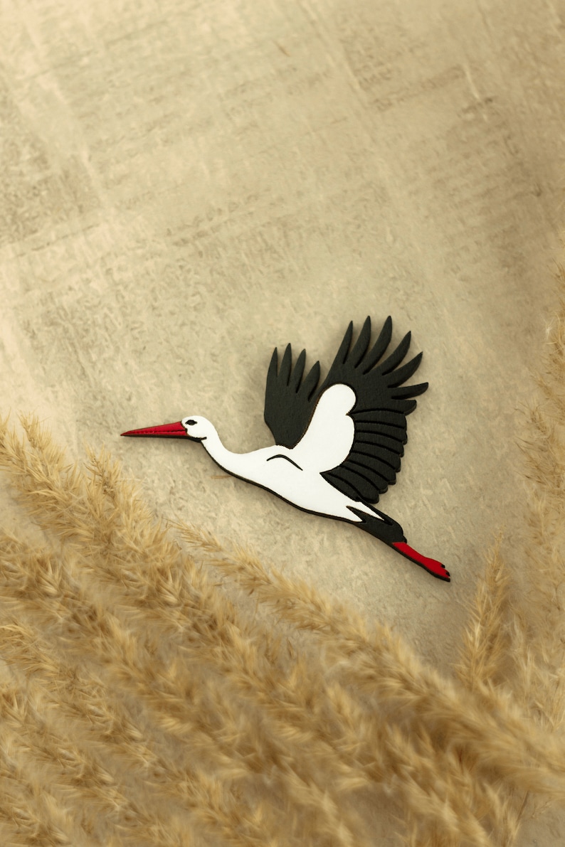 Brooch Stork Made of Natural Wood With Epoxy Resin Symbol of Belarus - Etsy