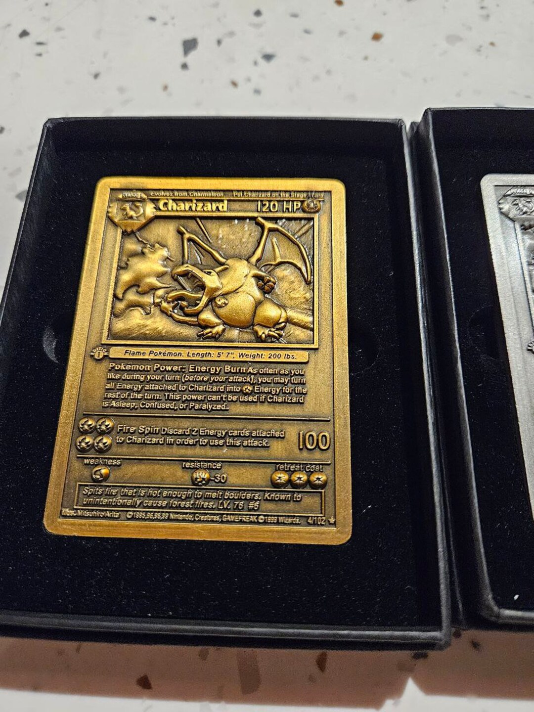 Charizard 1st Edition Gold Pokemon Collectible Metal Card shipped From ...